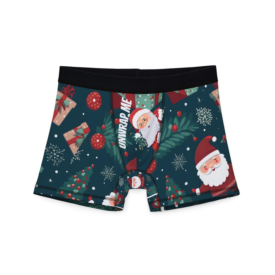 Funny Christmas Men's Boxer Briefs Holiday Santa Print Underwear ...