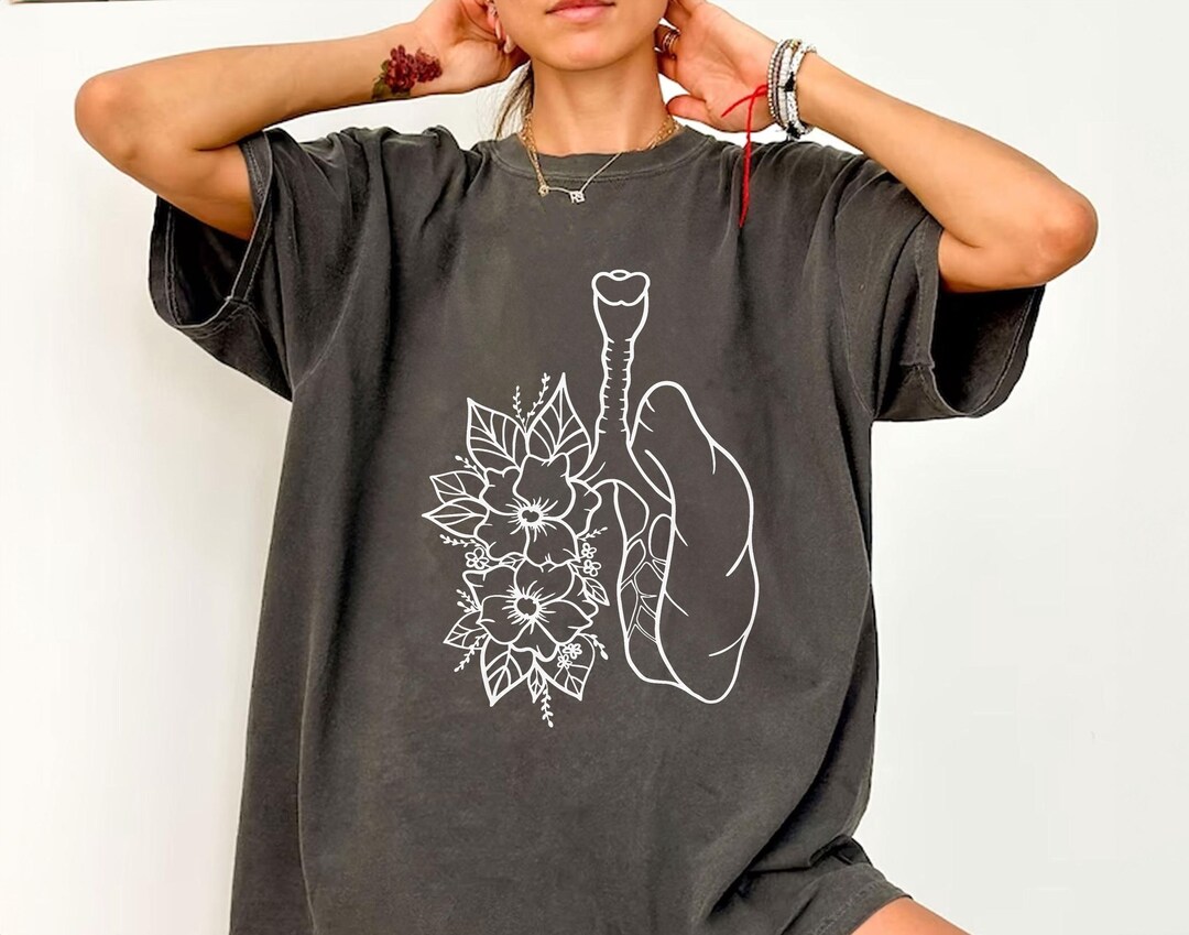 Floral Lung Shirt, Anatomical Lungs Shirt, Pulmonology Shirt, Nursing ...