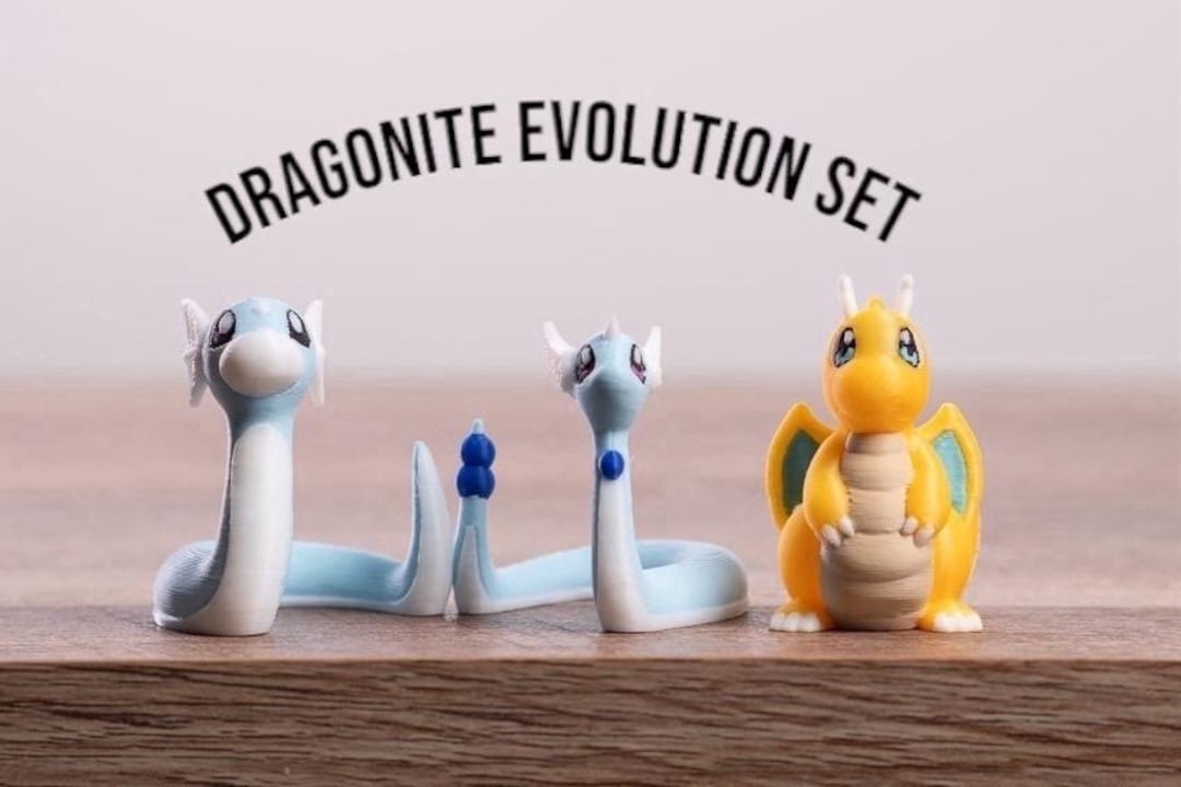 3D Printed Dratini, Dragonair, and Dragonite Evolution Set Pokeprints ...
