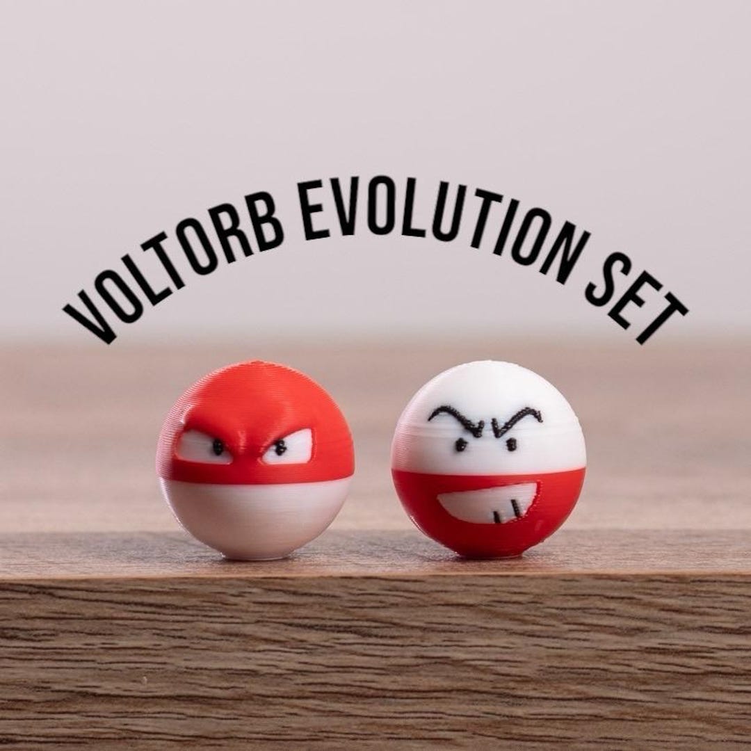 3D Printed Voltorb and Electrode Evolution Set Pokeprints Mini Pokemon ...
