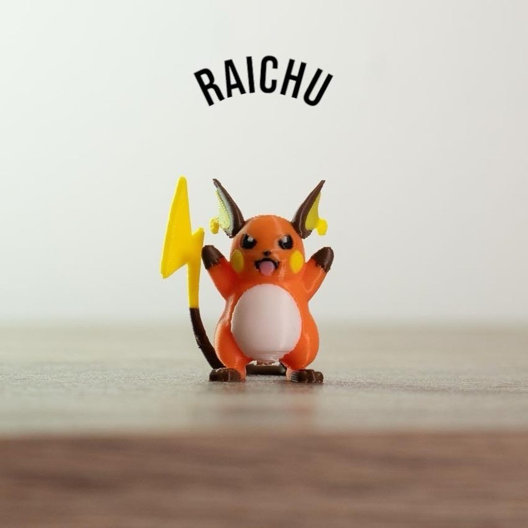 3D Printed Raichu Pokeprint Mini Pokemon Anime - Etsy