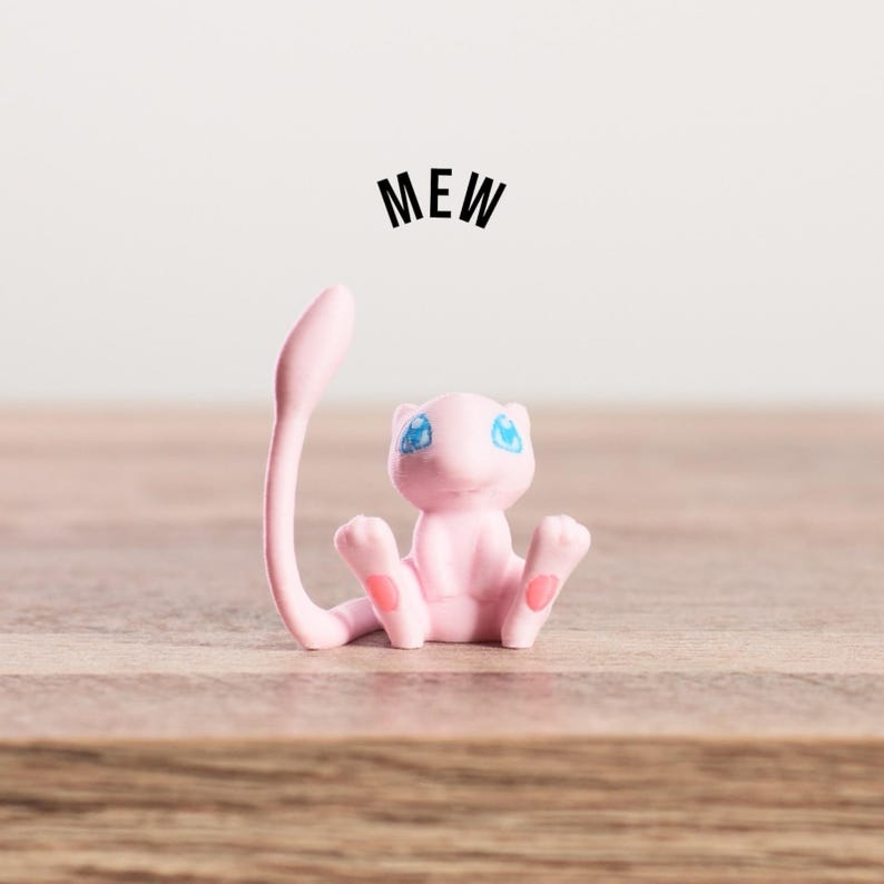 3D Printed Mew and Mewtwo Legendary Evolution Set Pokeprints Mini ...