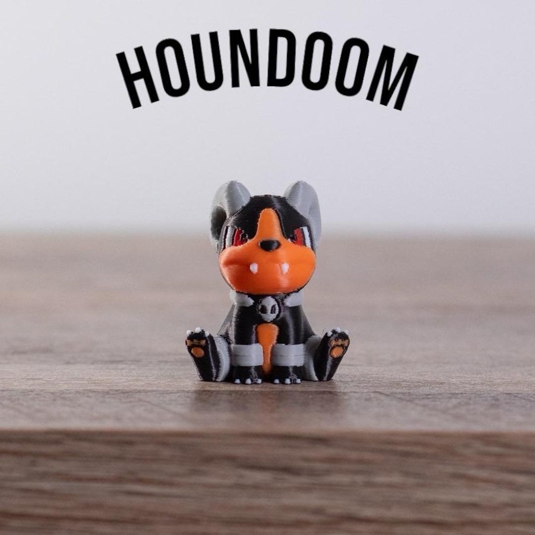 3D Printed Houndoom Pokeprint Mini Pokemon Anime - Etsy