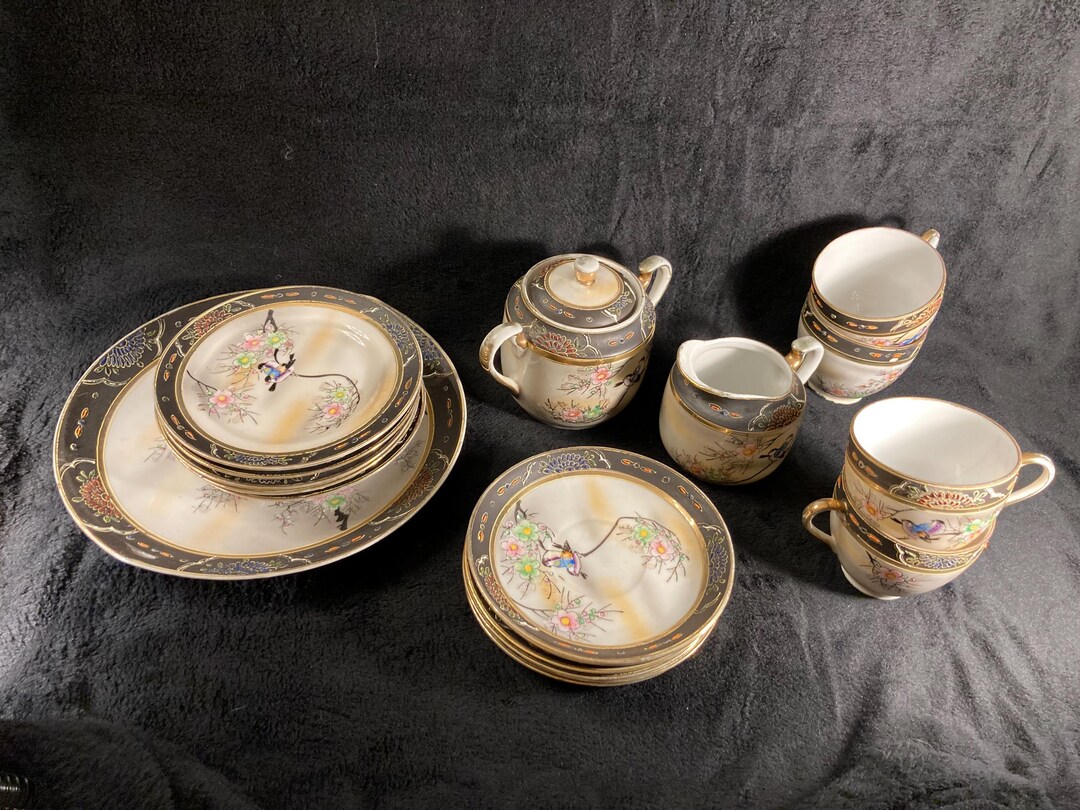 Kutani Bunpo Japanese Tea Set – Hand-painted - Etsy UK