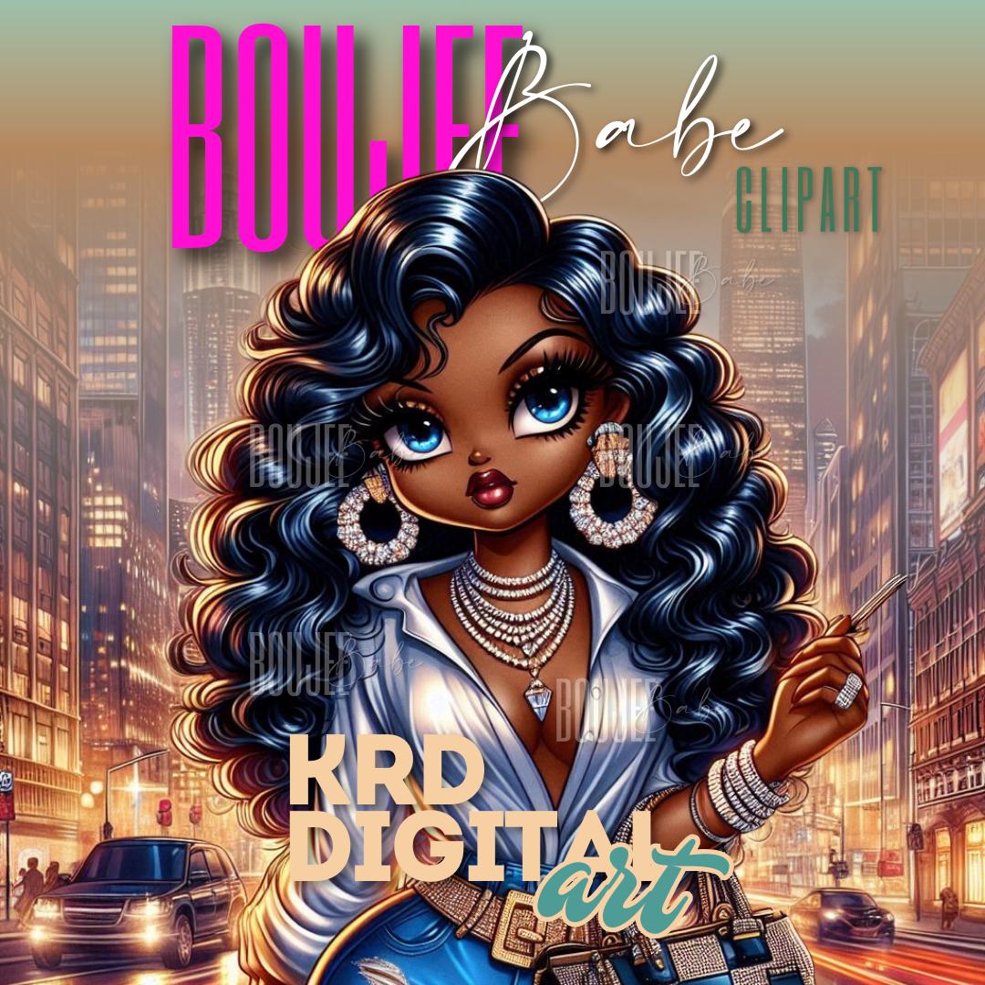 Boujee Betty Boop Clipart, Cute Black Girl PNG, Chibi Art, PNG Clipart ...