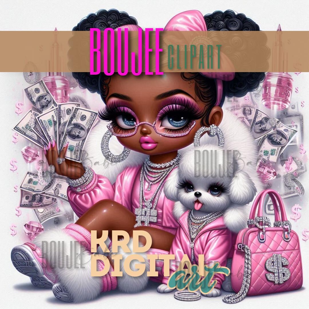 Boujee Betty Clipart, Cute Black Girl, Chibi Art, PNG Clipart, SVG ...
