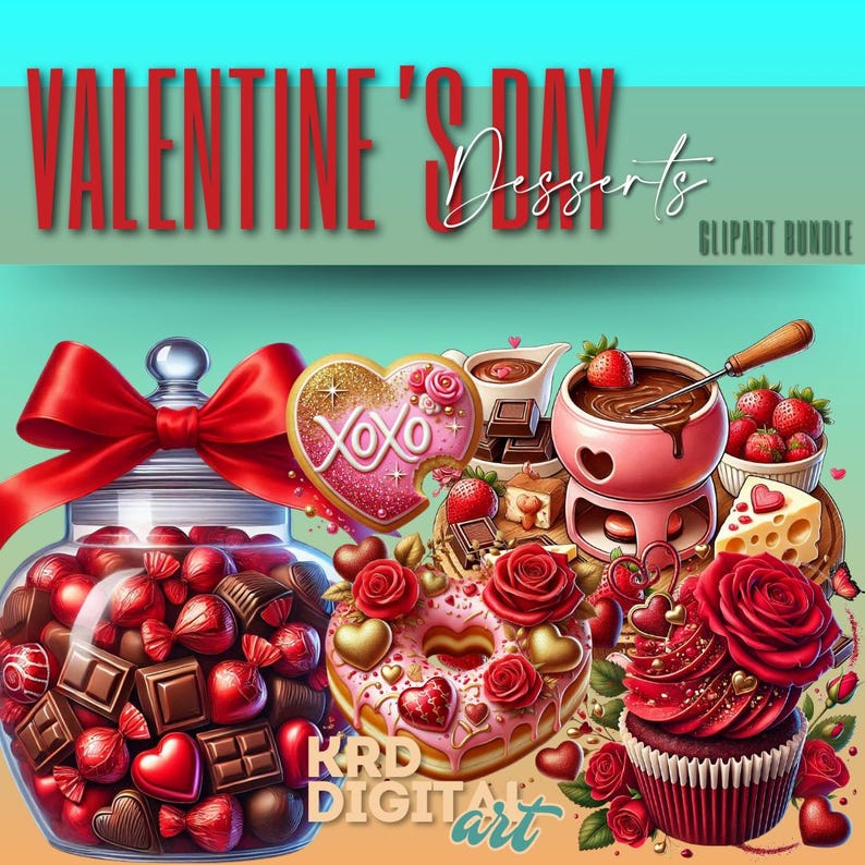 Valentine's Desserts Png Bundle, Valentine's Day Png, Sublimination ...