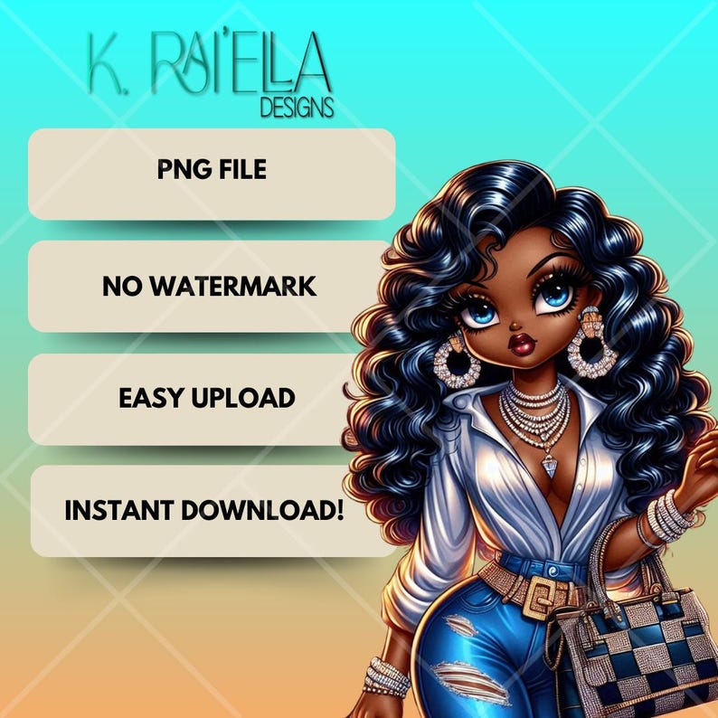 Boujee Betty Boop Clipart, Cute Black Girl PNG, Chibi Art, PNG Clipart ...