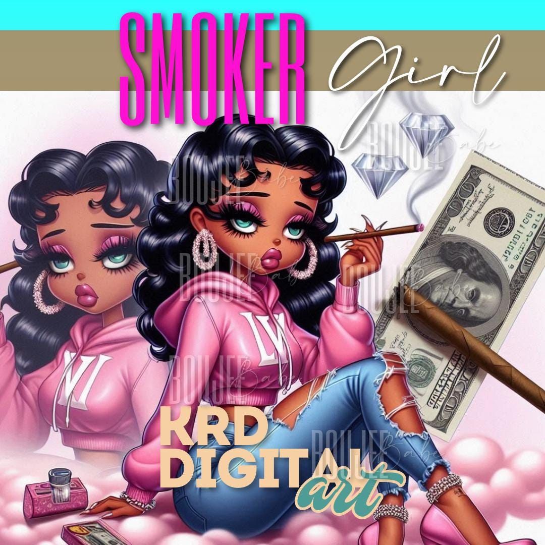 Stoner Girl PNG, Black Woman Smoking, Betty Boop Stoner Png Marijuana Png Weed Png Clip Art ...