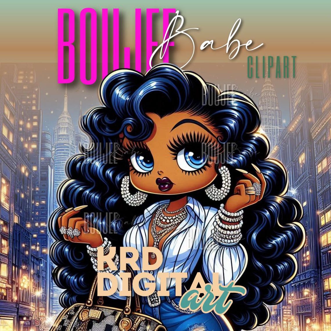 Boujee Betty Boop Clipart, Cute Black Girl PNG, Chibi Art, PNG Clipart ...