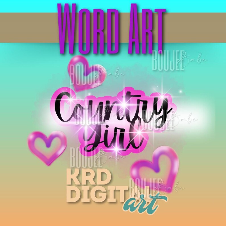 Pink Country Girl Word Art, Airbrush Png, 90s Airbrush Png, Y2k ...