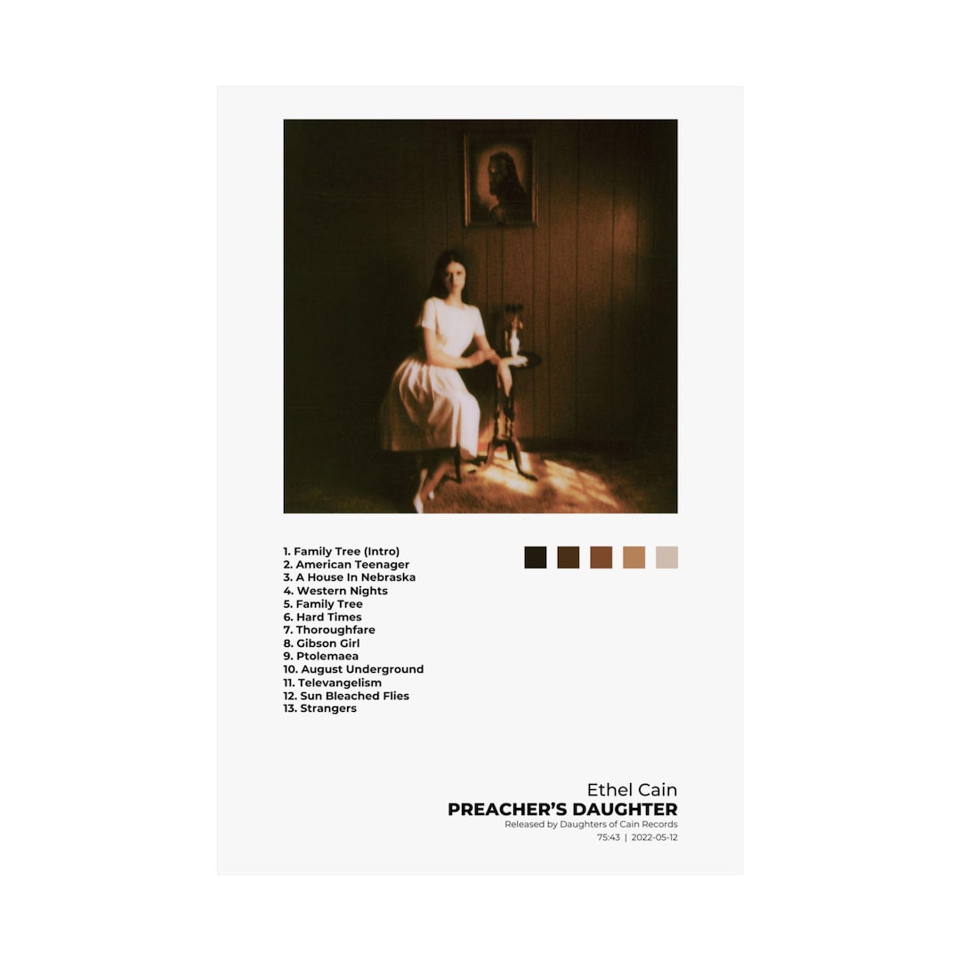 Ethel Cain Preachers Daughter Album Art Poster With Tracklist - Etsy