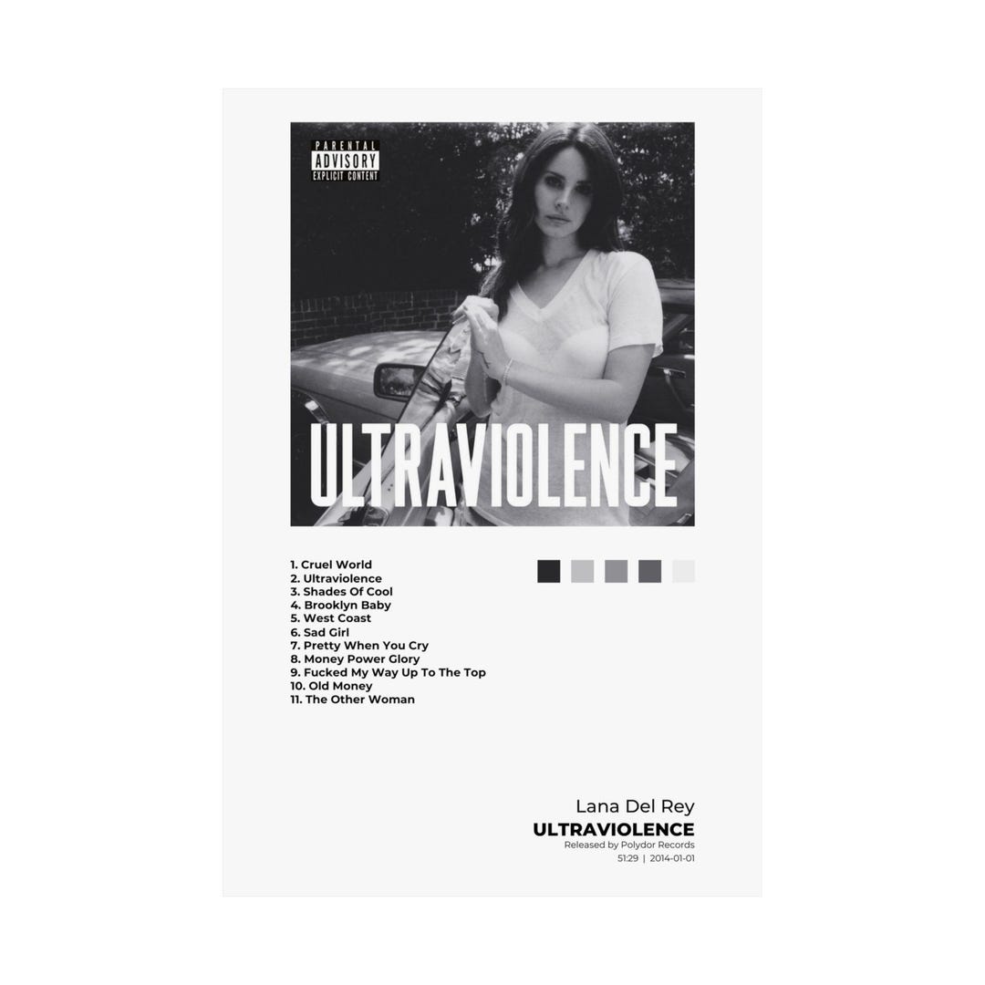 Lana Del Rey Ultraviolence Album Art Poster With Tracklist - Etsy