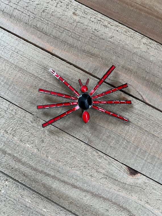 vintage spider brooch black - Gem