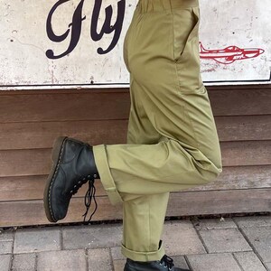 Vintage 1960s to 1970s Olive Green Scouting Slacks - Deadstock Wide Leg ...