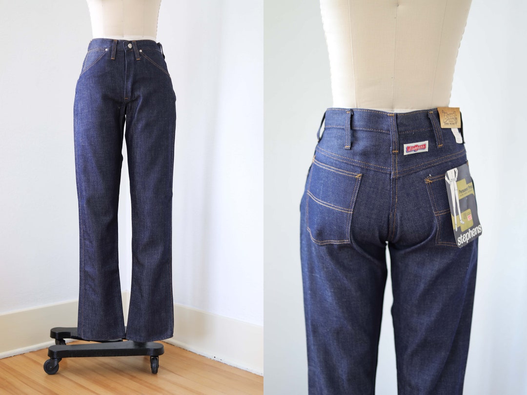 1960s Denim Jeans DEADSTOCK Vintage 60s Stephens Brand Indigo Tapered ...