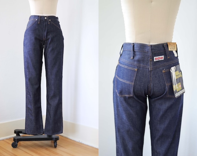 1960s Denim Jeans DEADSTOCK Vintage 60s Stephens Brand Indigo Tapered ...