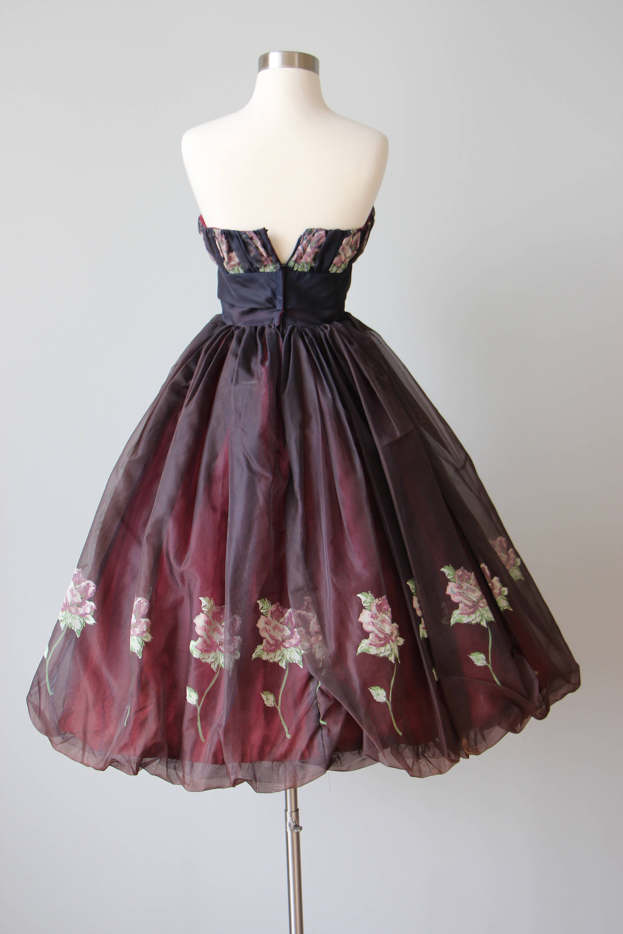 1950s Party Dress Vintage 50s Dress Aubergine Black | Etsy