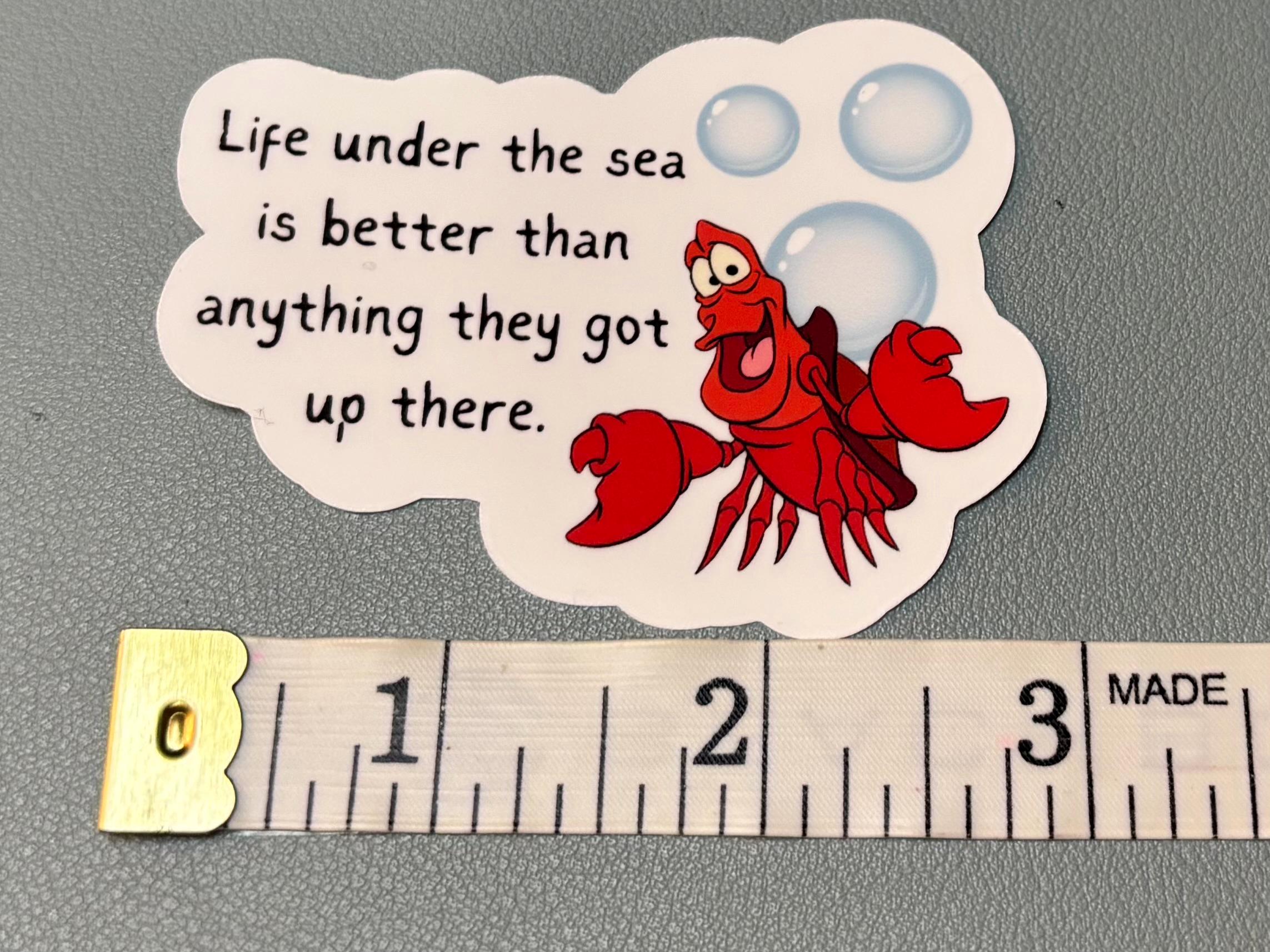 Sebastian Sticker - the Little Mermaid, Water-resistant Vinyl - Etsy