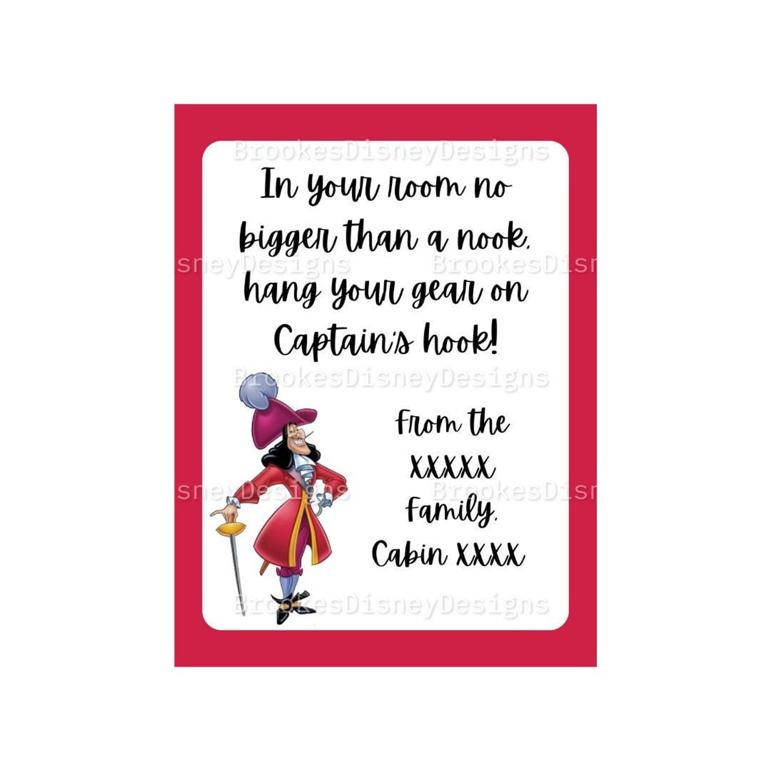 Captain Hooks' Hooks From Peter Pan Fish Extender Tag for DCL - Disney ...