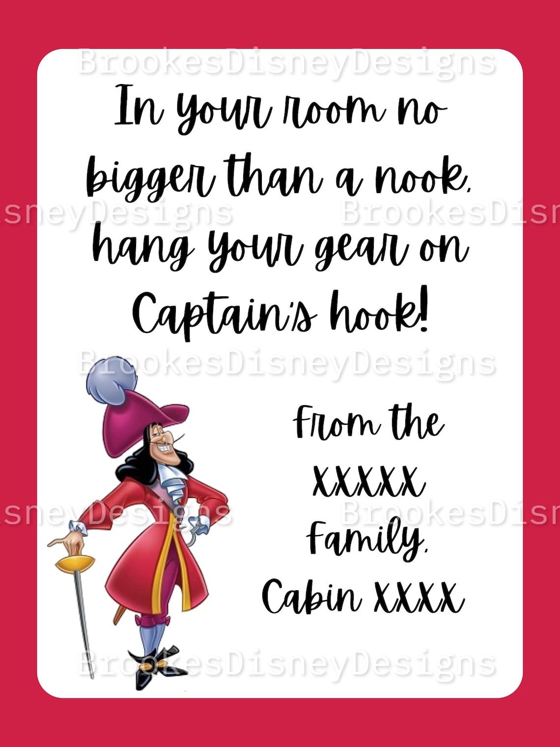 Captain Hooks' Hooks From Peter Pan Fish Extender Tag for DCL - Disney Cruise Line - FE Gift ...