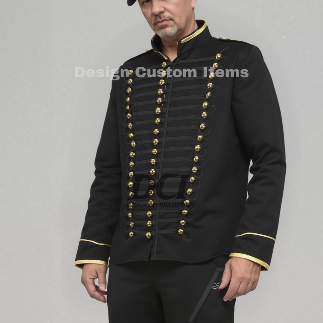 Men's Black Hussar Jacket: Gothic Parade Coat, British Army Style - Etsy