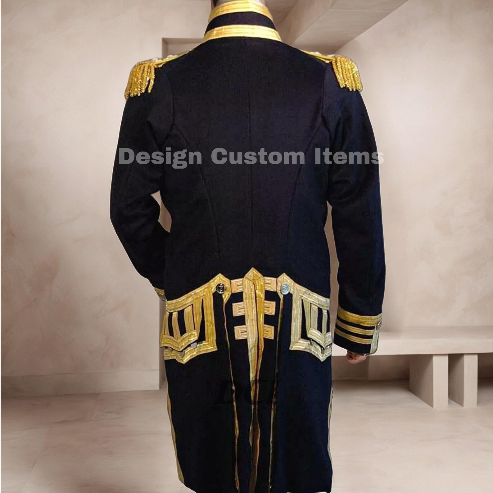 British Royal Navy Vice Admiral Military Jacket | Long Coat | British Army Coat | Napoleonic ...