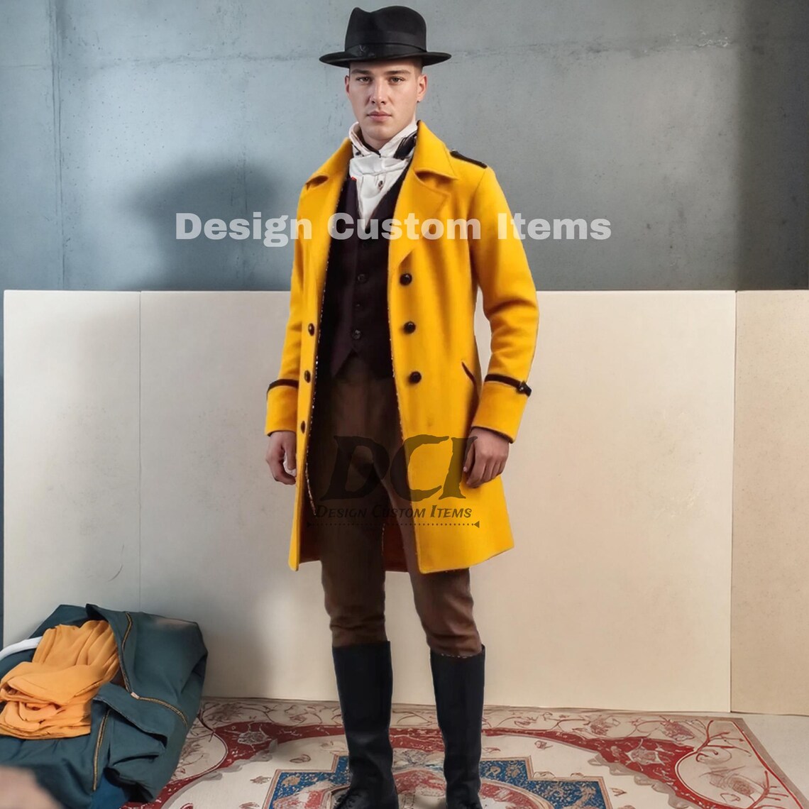 Men's 19th Century Yellow Wool Tailcoat: Scottish Frock Coat - Etsy