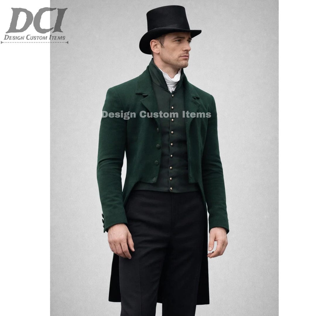 Victorian Style Men's Green Regency Tailcoat | Historical Outfits ...