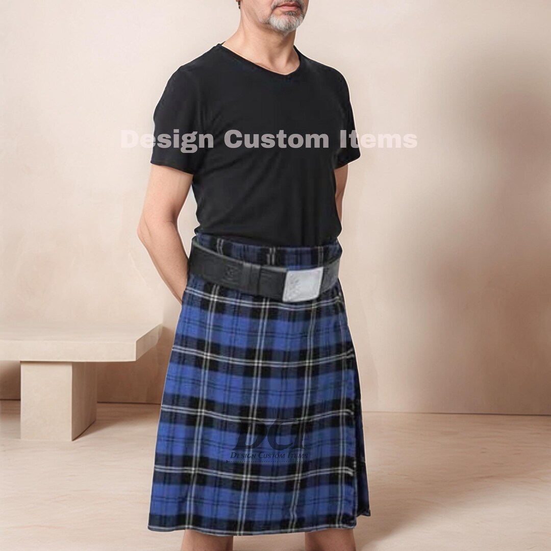 Handmade Ramsay Blue Tartan Kilt | Tartan Kilt | Kilts | Scottish Kilts ...