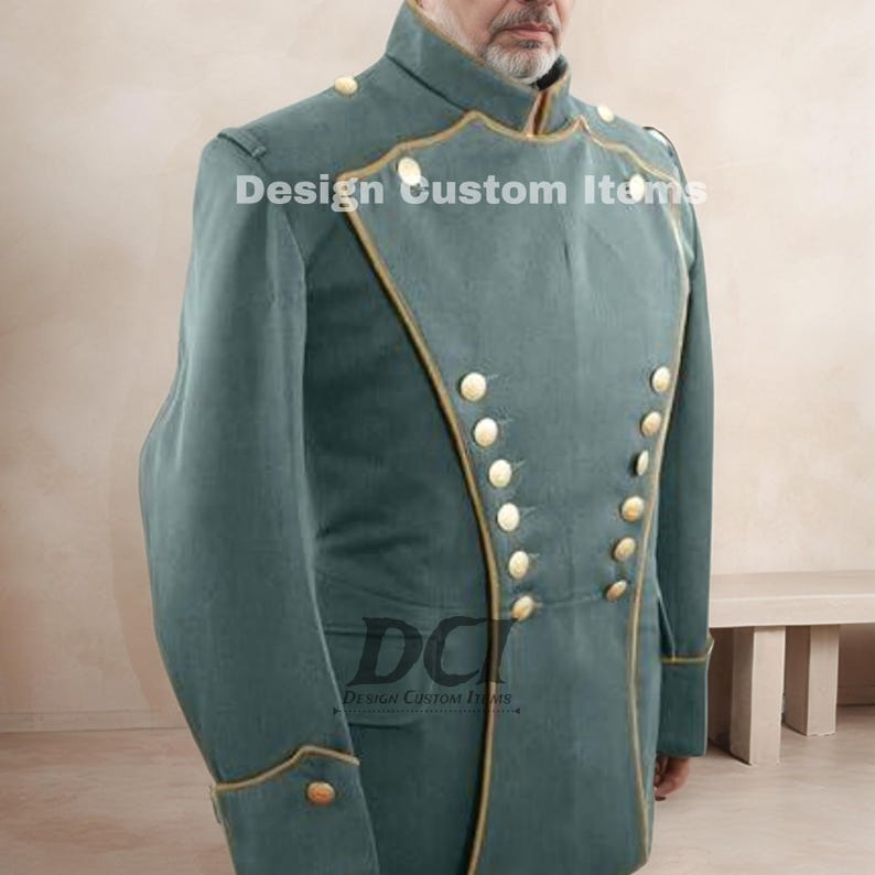 New German Empire Officer Gabardine Yellow Pipped Tunic | Steampunk ...