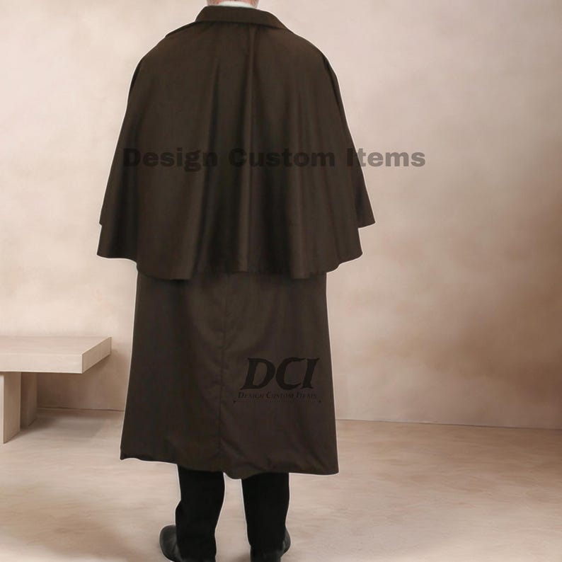 Handmade New Brown Inverness Cape | Dark Brown Cloak | Inverness Cape ...