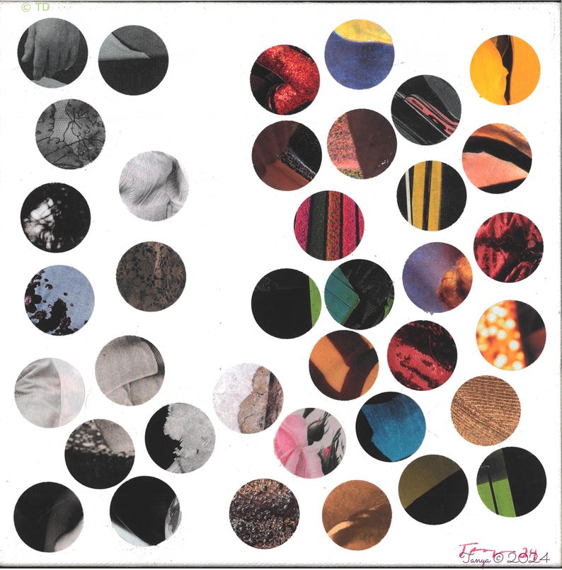 Night and Day - Mixed Media Collage on Canvas- 8”x8” - Fun and ...