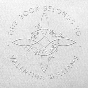 Personalized Book Stamp | Custom Library Seal Embosser | Gift for Book ...