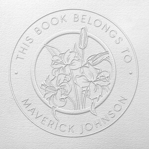 Personalized Book Stamp | Custom Library Seal Embosser | Gift for Book ...