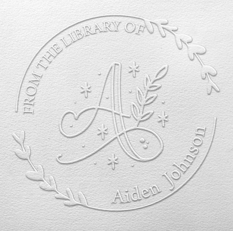Personalized Book Stamp | Custom Library Seal Embosser | Gift for Book ...