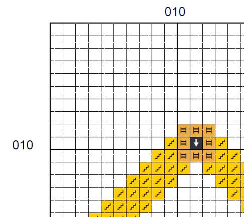 Yellow excavator cross stitch pattern version 2.0 truck pdf | Etsy
