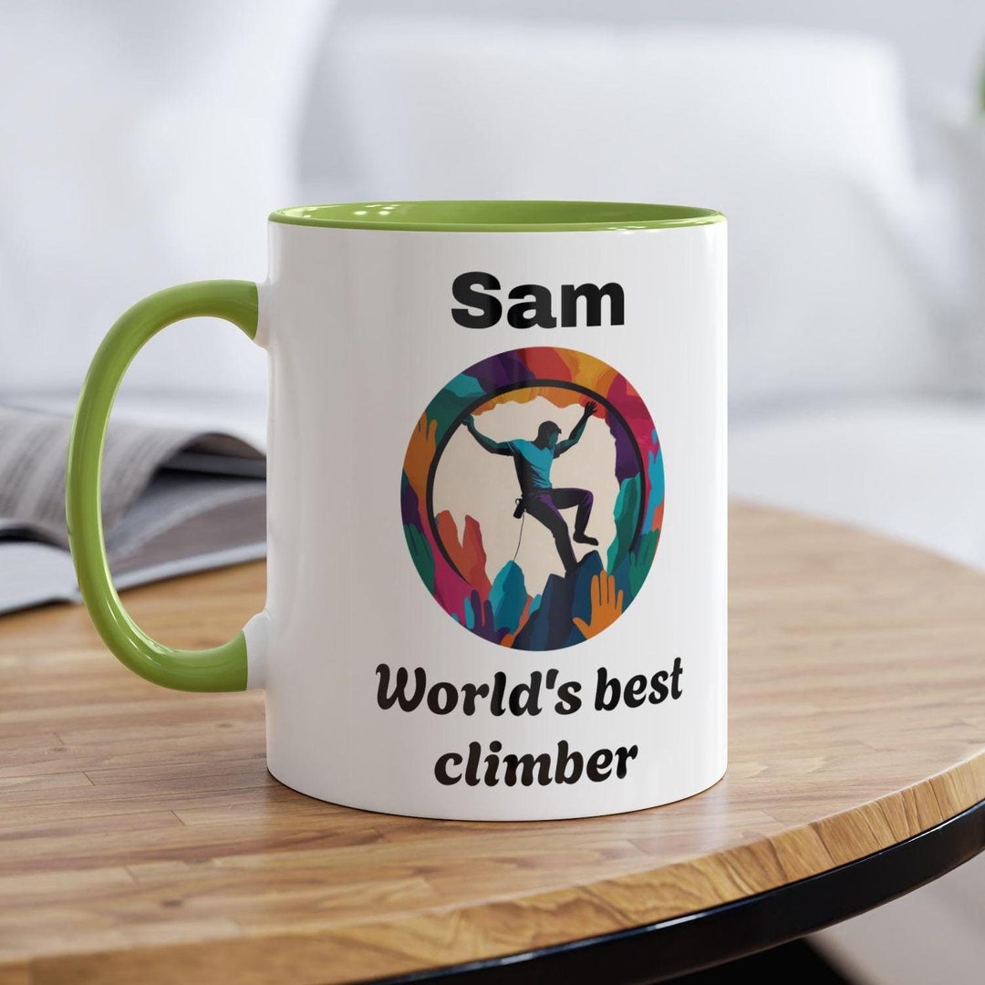 Personalized Climber Mug, Rock Climbing Cup, Custom Coffee Mug, Custom ...