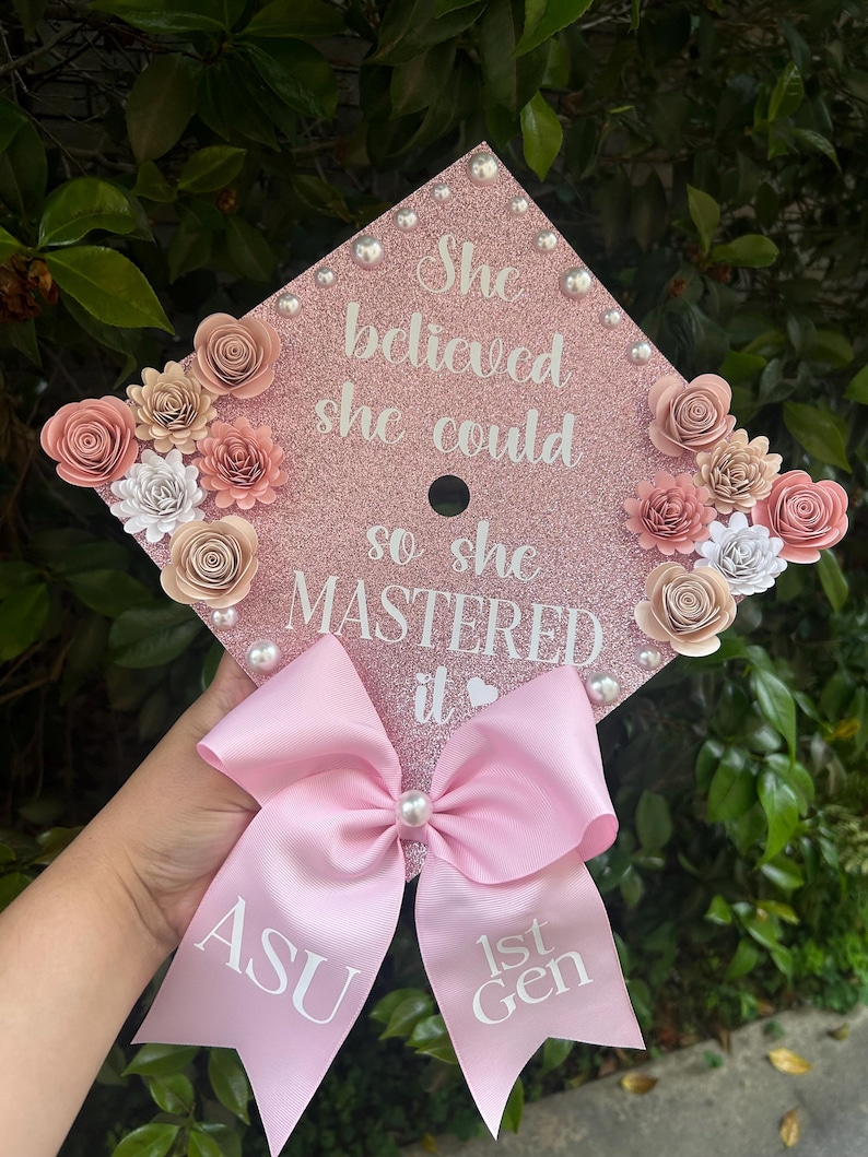 Graduation Cap Topper- She Believed She Could so She Mastered It! - Etsy