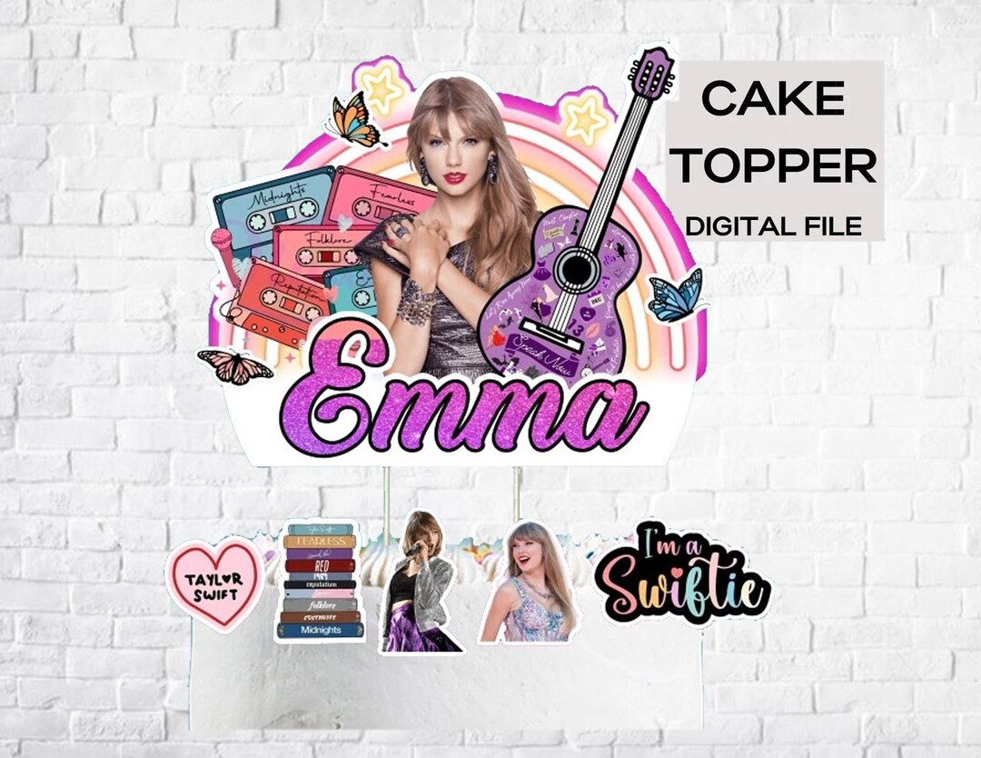 Digital File T Swift Cake Topper Party Decor, Taylor Cake Topper ...