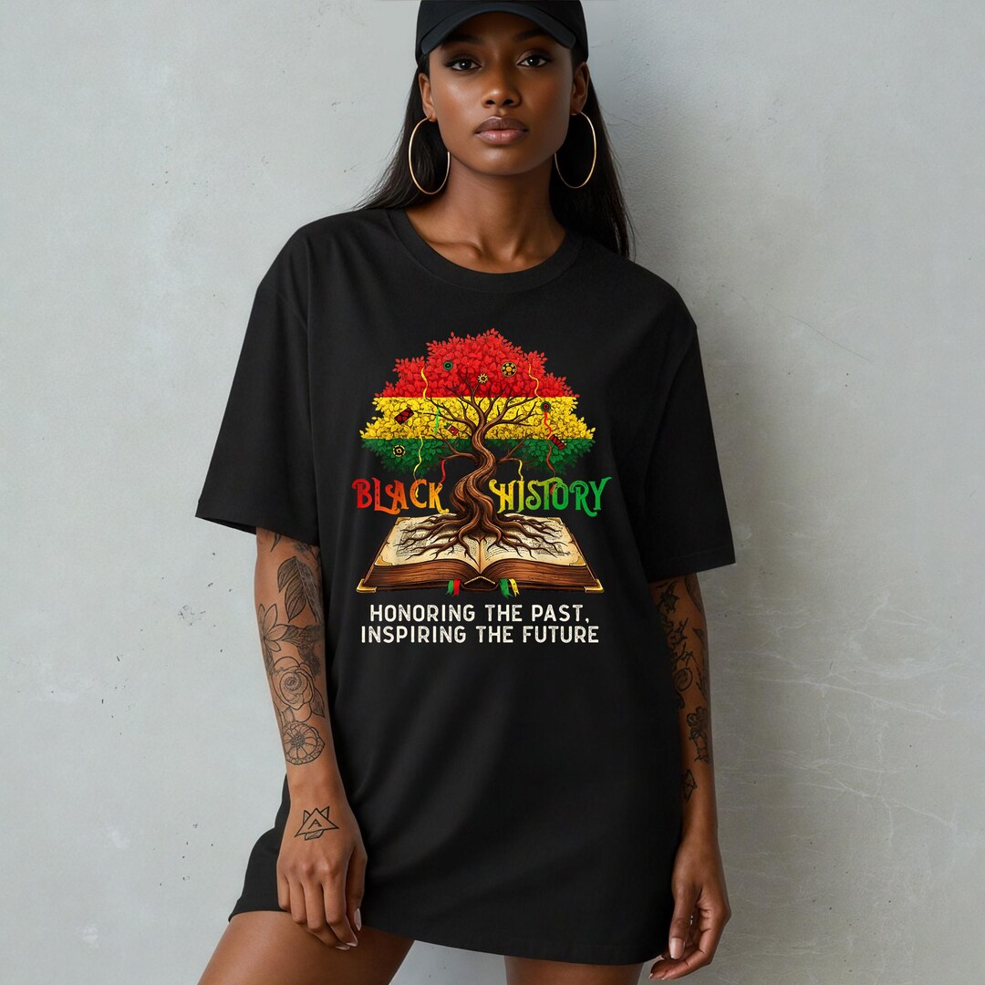 Honoring Past Inspiring Future Black History Month Tree Shirt, Black ...