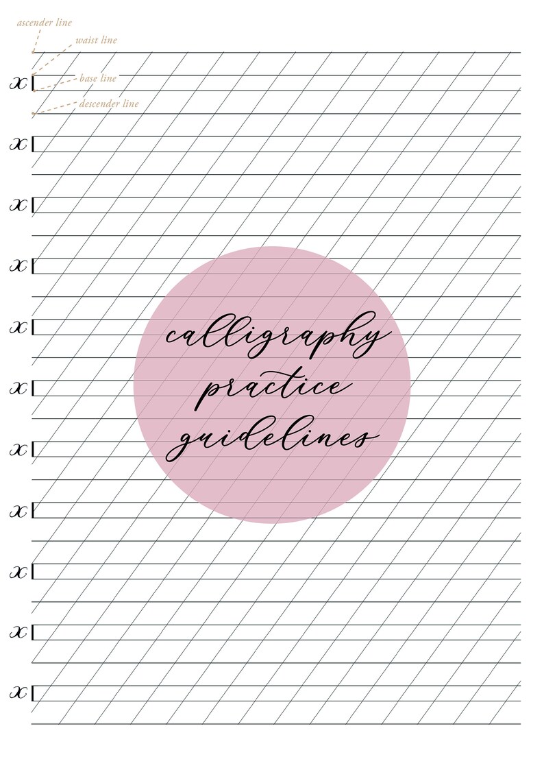 A4 Modern Calligraphy Practice Guidelines Printable. | Etsy