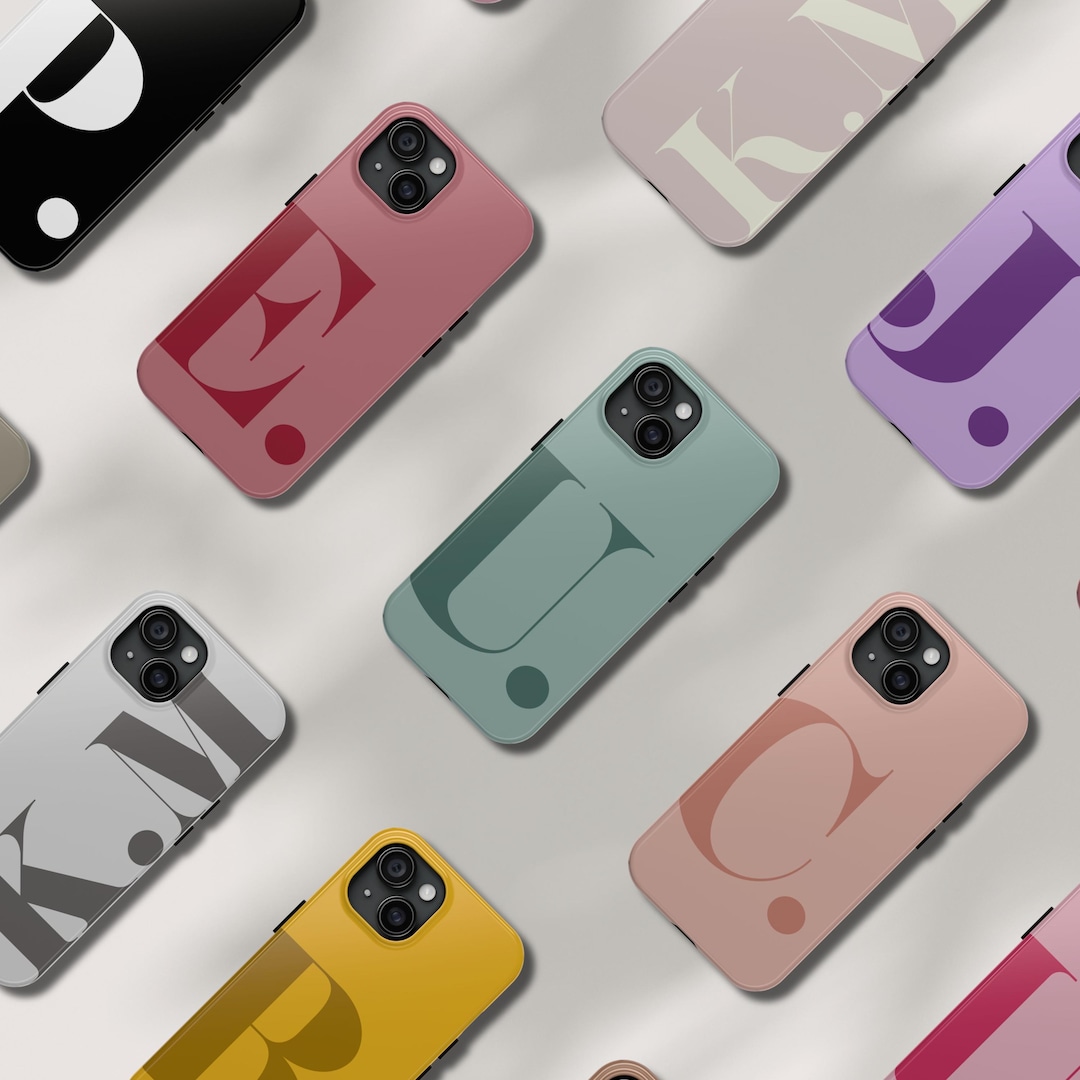 Personalized Initial Phone Case, Monogram Phone Case, Dual-layer ...