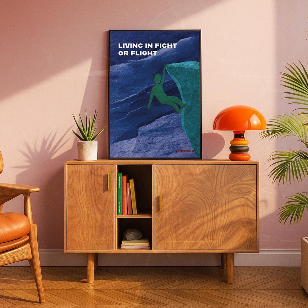 Living in Fight or Flight Digital Poster – Minimal Wall Art Decor ...