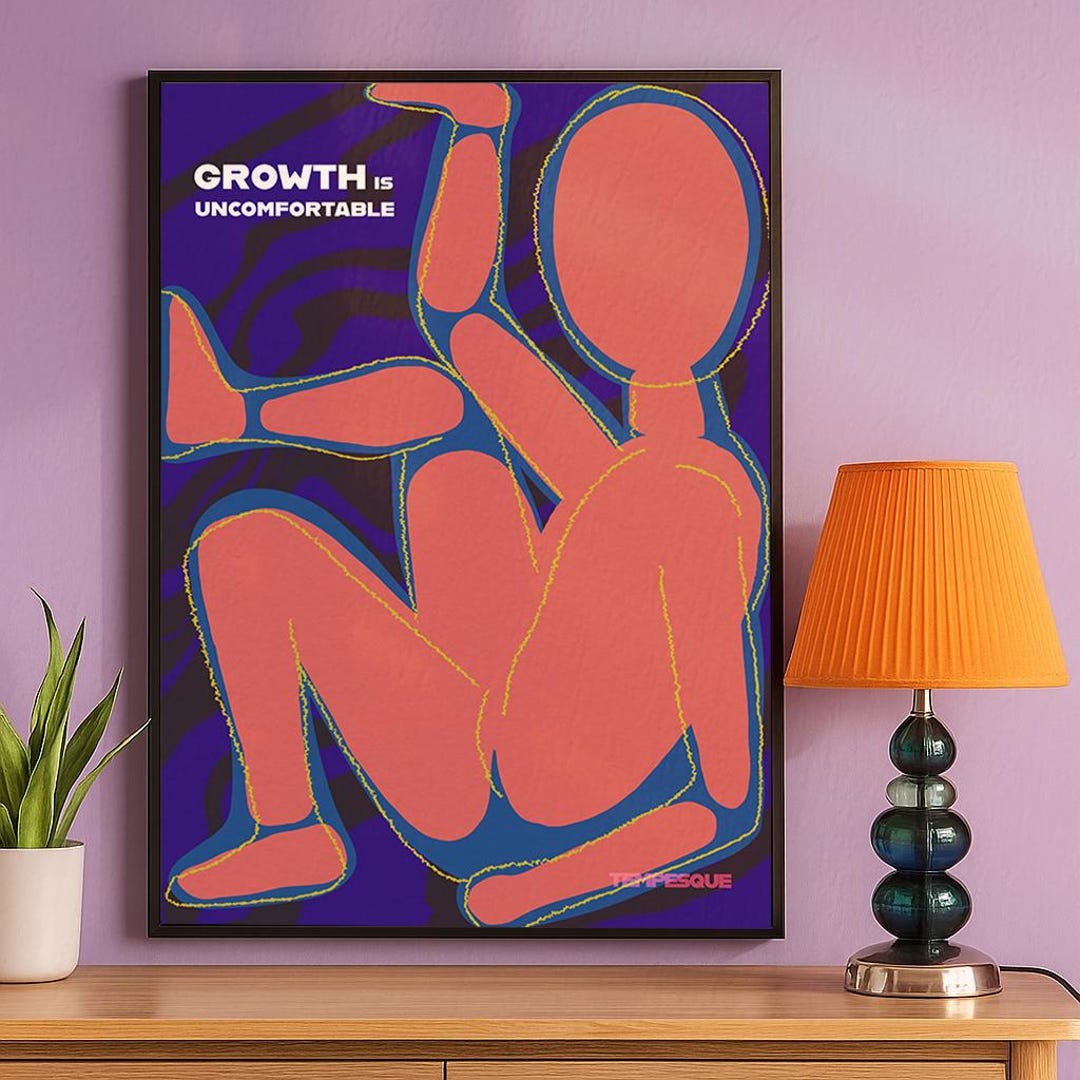 Growth Poster – Abstract Emotional Art Print, Modern Figurative ...