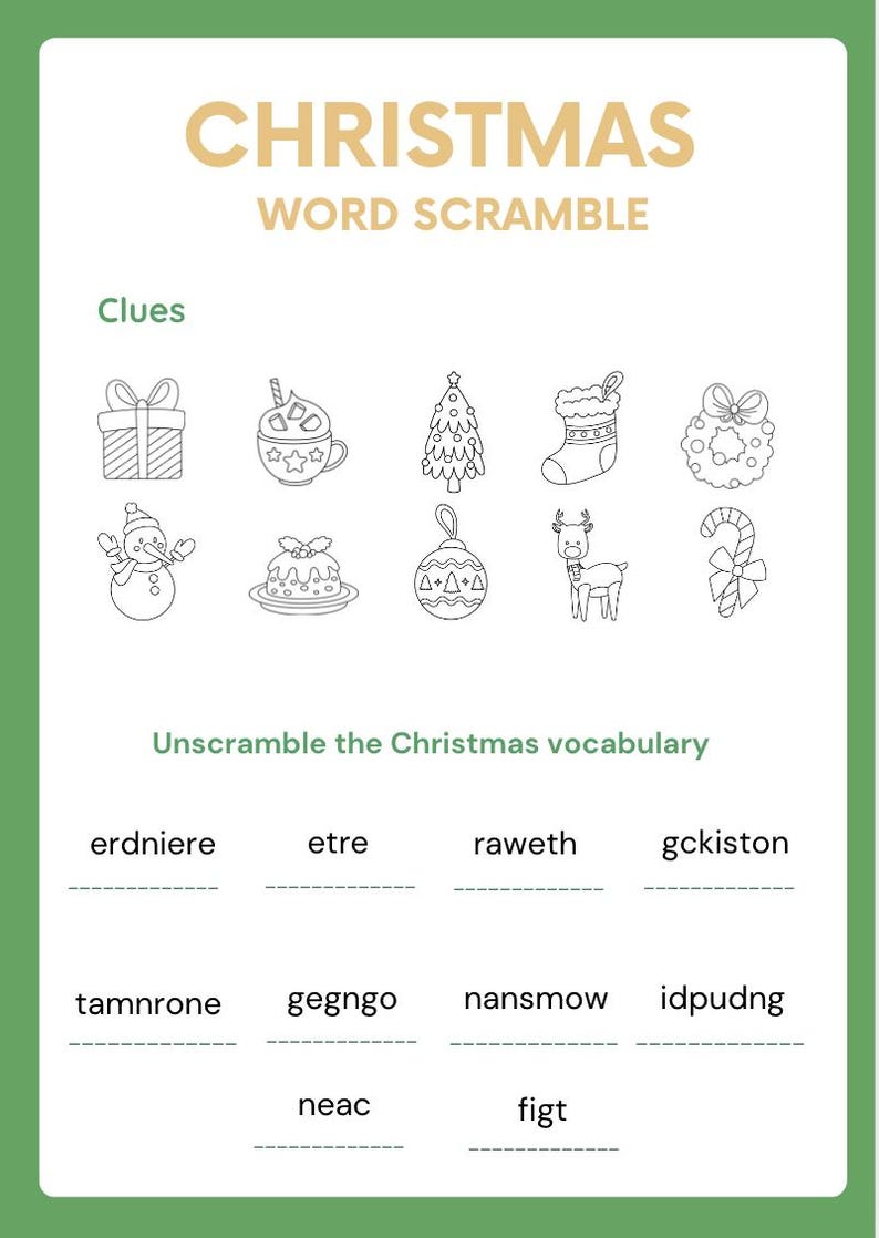 Printable Christmas Fun Pack for Kids digital Download - Etsy