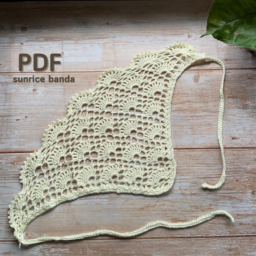 Sunrise Crochet Bandana Pattern: Beginner Floral Headscarf (PDF Pattern ...