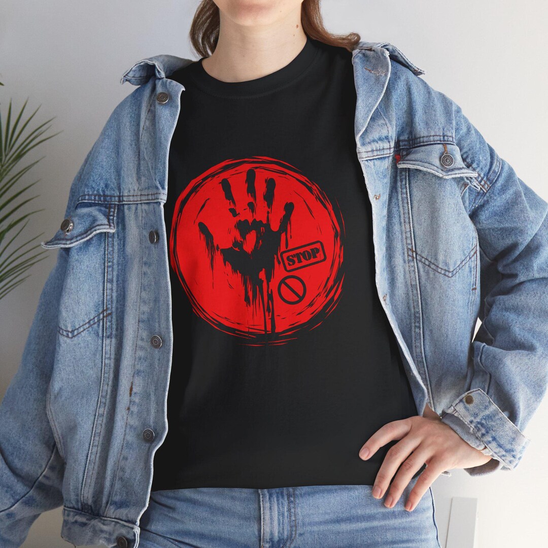 Stop Sign Unisex Tee, Traffic Symbol Graphic Shirt, Road Sign Cotton ...