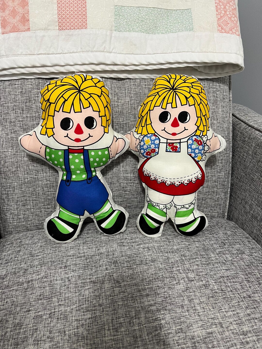 Raggedy Ann & Andy Style Panel Sewn Dolls - Etsy