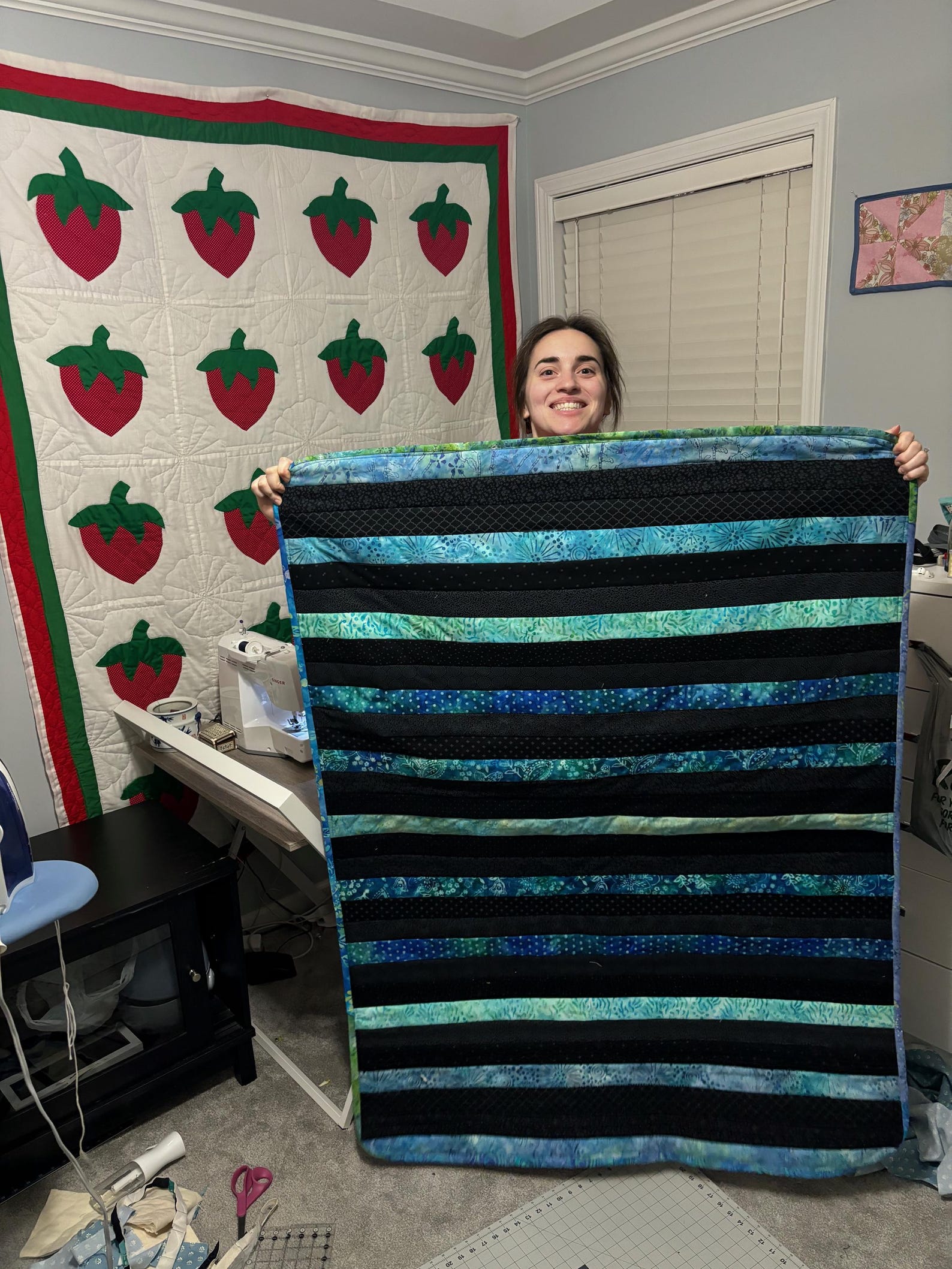 Stripey Baby Quilt Quilted Play Mat - Etsy